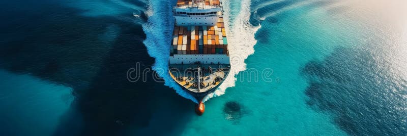 Large Container Ship at Sea Global Business Logistics, Transportation ...