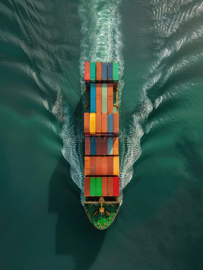 Large Container Ship at Sea Stock Photo - Image of water, marine: 384046106