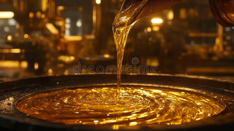 A Large Container at a Syrup Production Facility is Being Filled with ...