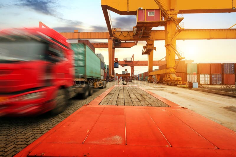 Large Container Terminal stock image. Image of gantry - 40342847