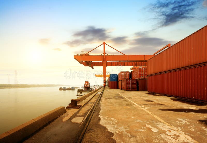 Large Container Terminal stock image. Image of bright - 28629627