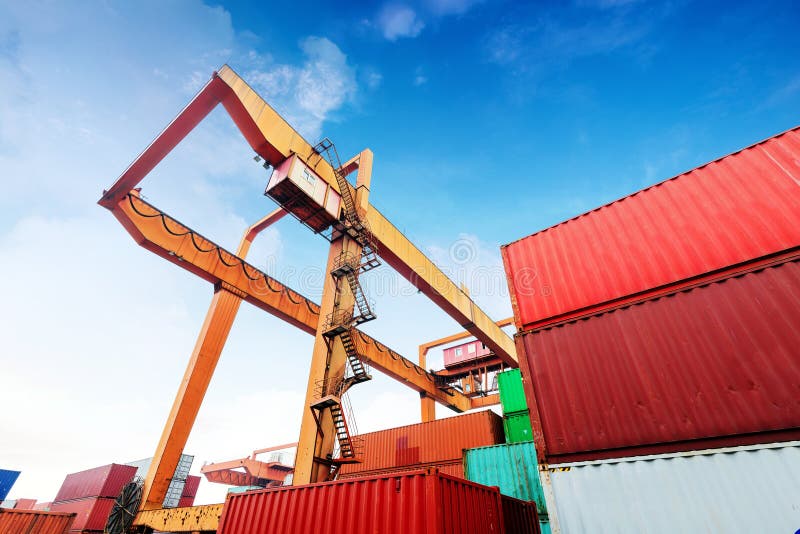 Large Container Terminal stock image. Image of business - 43793835