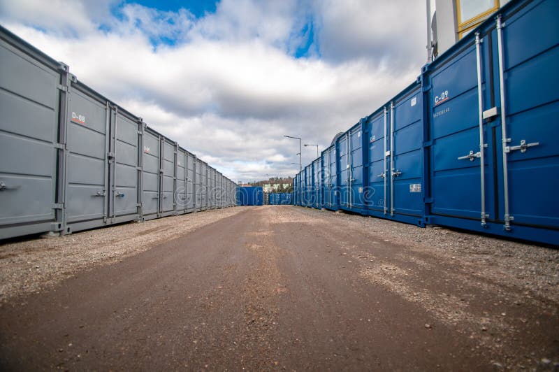 Large Containers in the Storage Area. Stock Photo - Image of harbor ...