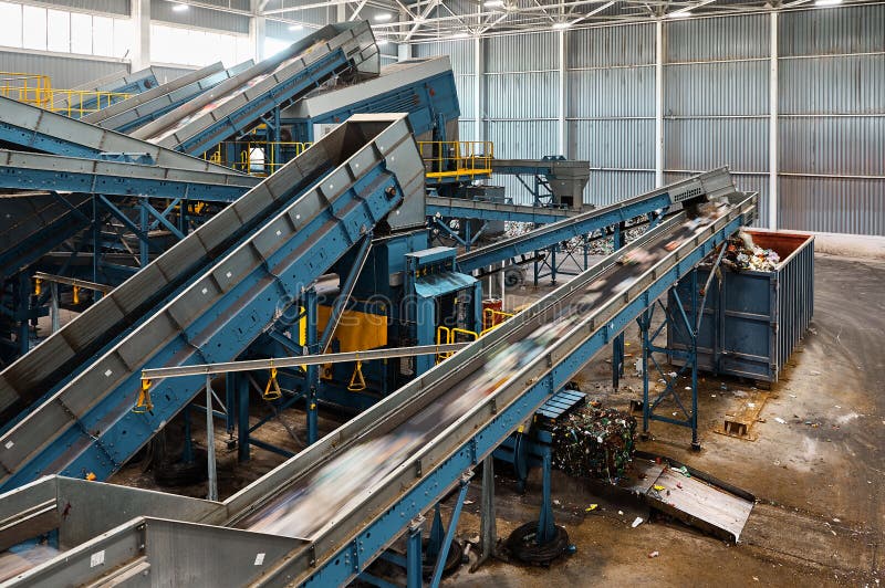 Large Conveyor Lines Plant for Sorting and Processing Household Waste ...