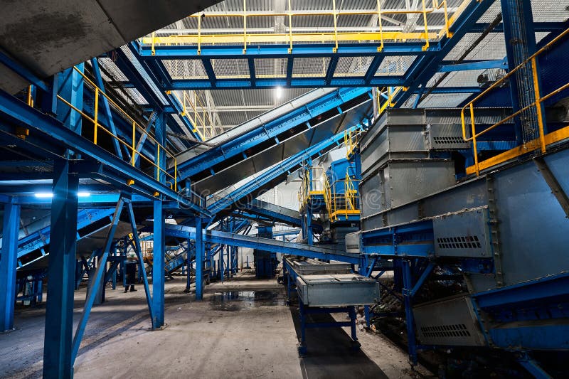 Large Conveyor Lines Plant for Sorting and Processing Household Waste ...