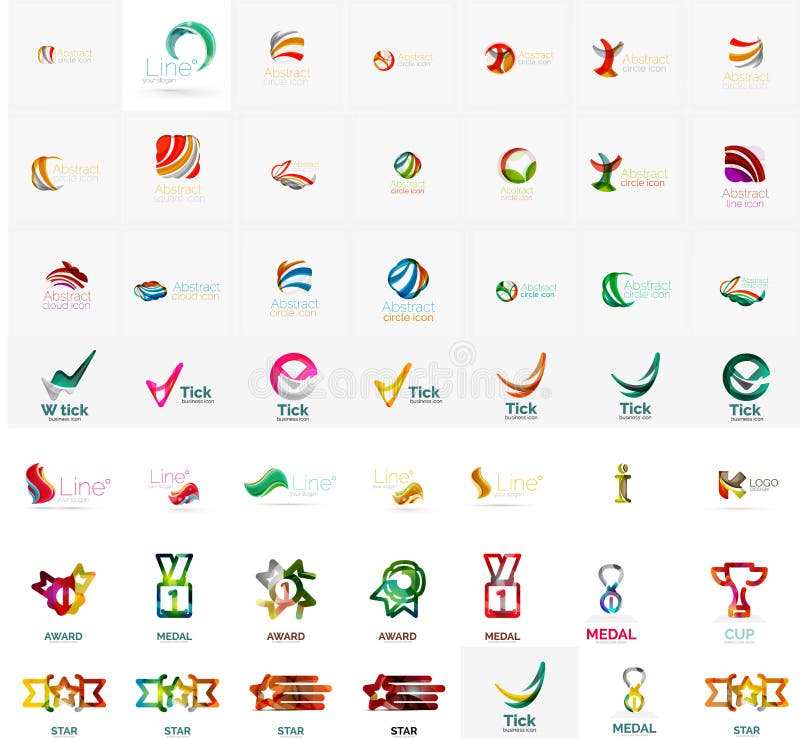 Large Corporate Company Logo Collection. Universal Stock Vector ...