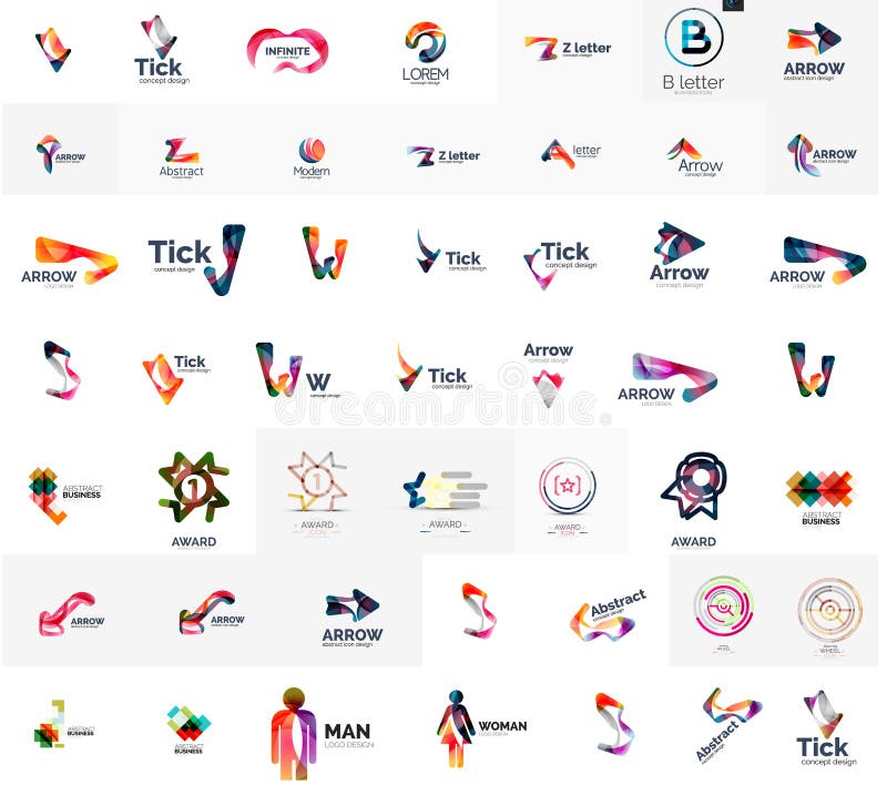 Large Corporate Company Logo Collection. Universal Stock Vector ...