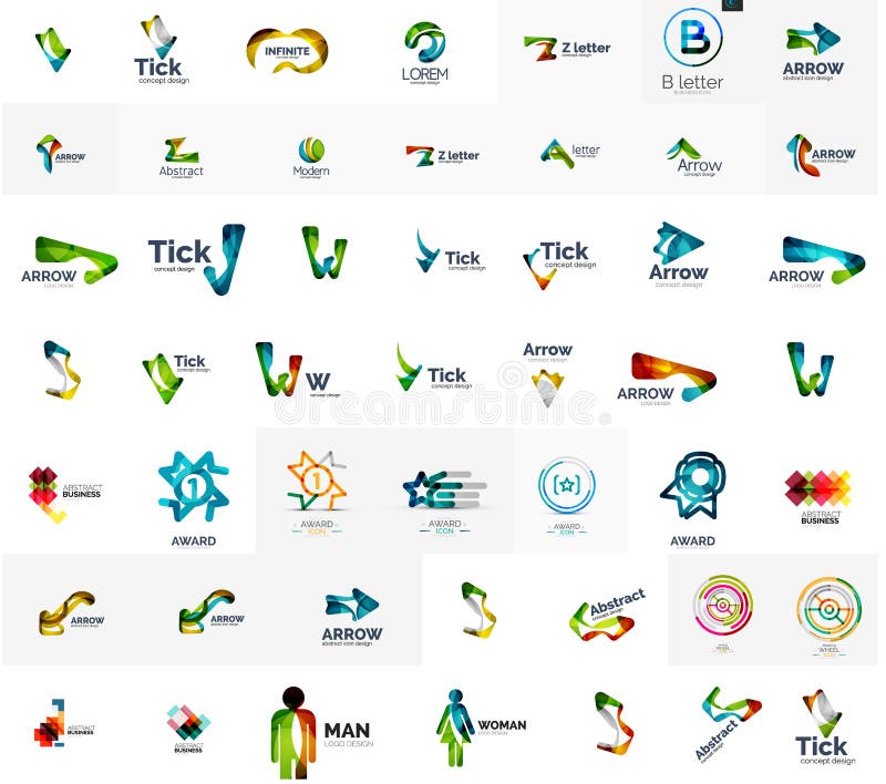 Large Corporate Company Logo Collection. Universal Stock Vector ...