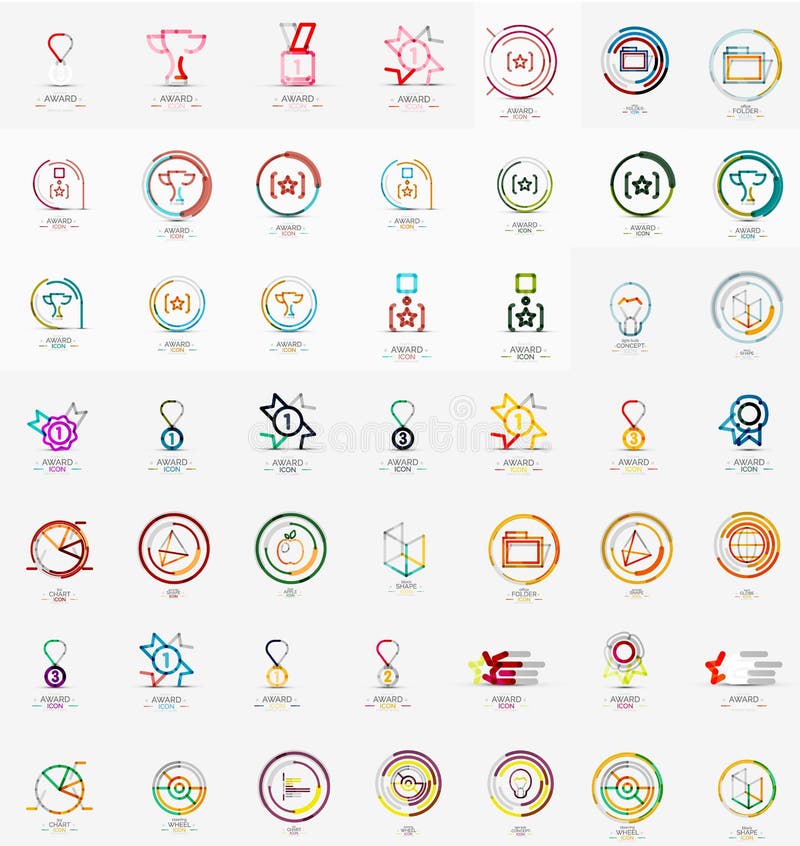 Large Corporate Company Logo Collection. Universal Stock Vector ...