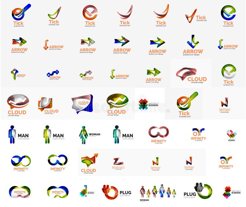 Large Corporate Company Logo Collection. Universal Stock Vector ...