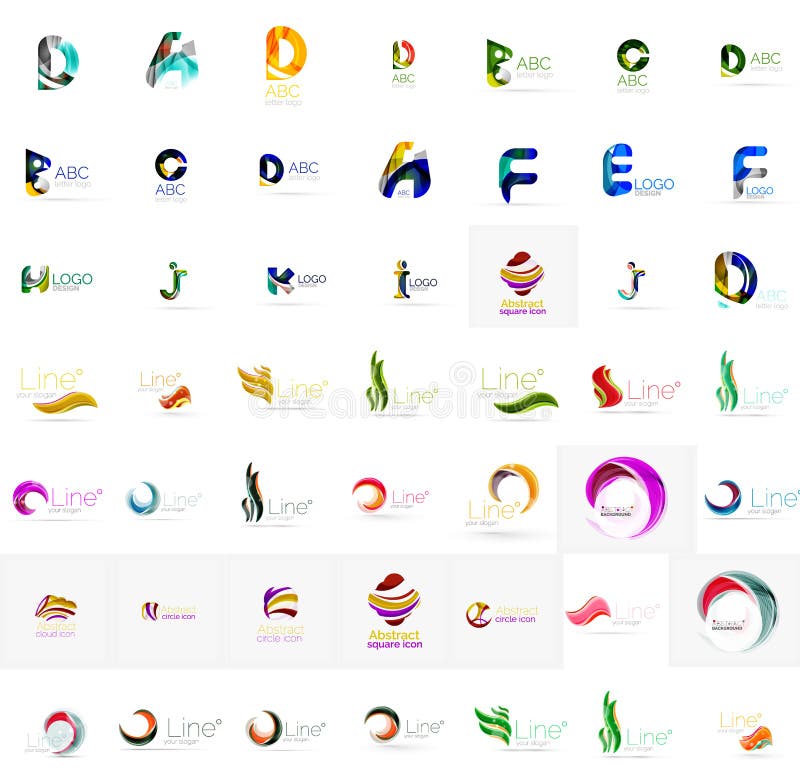 Large Corporate Company Logo Collection. Universal Stock Vector ...