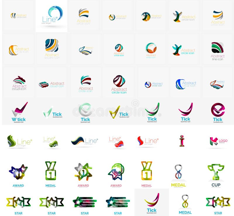 Large Corporate Company Logo Collection. Universal Stock Vector ...