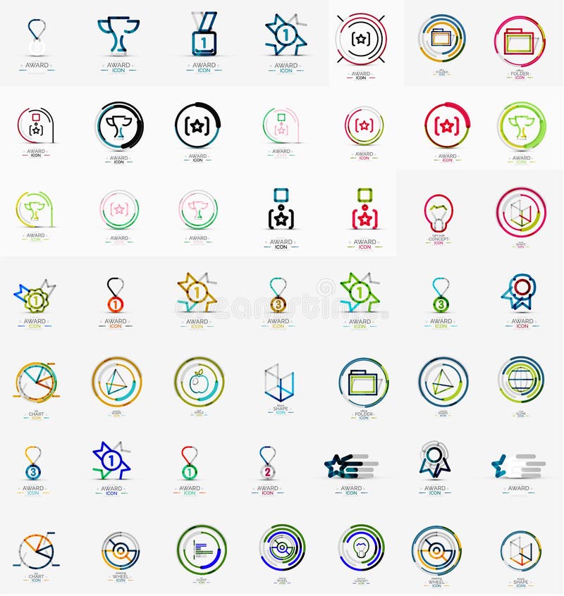 Large Corporate Company Logo Collection. Universal Stock Vector ...