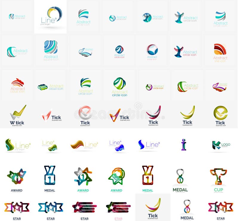 Large Corporate Company Logo Collection. Universal Stock Vector ...