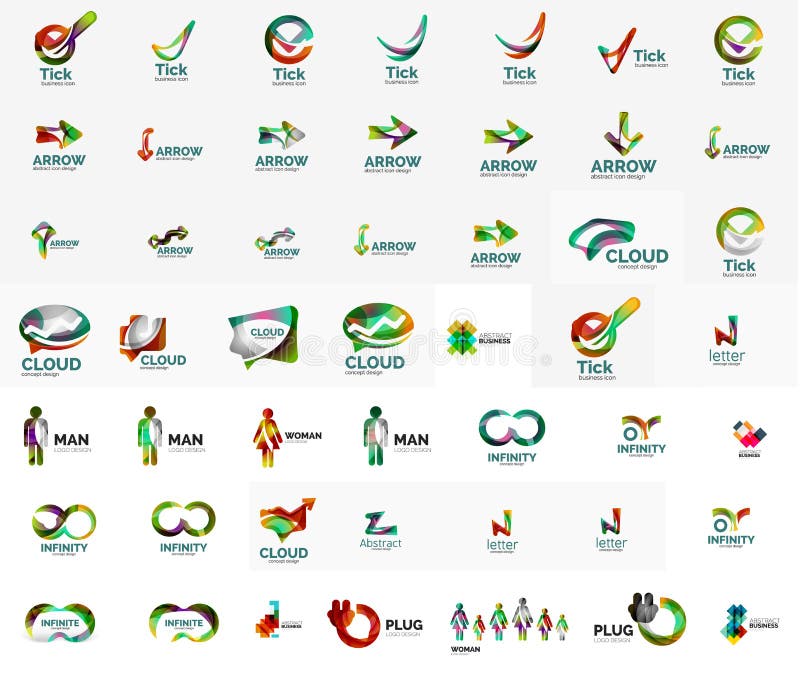 Large Corporate Company Logo Collection. Universal Stock Vector ...