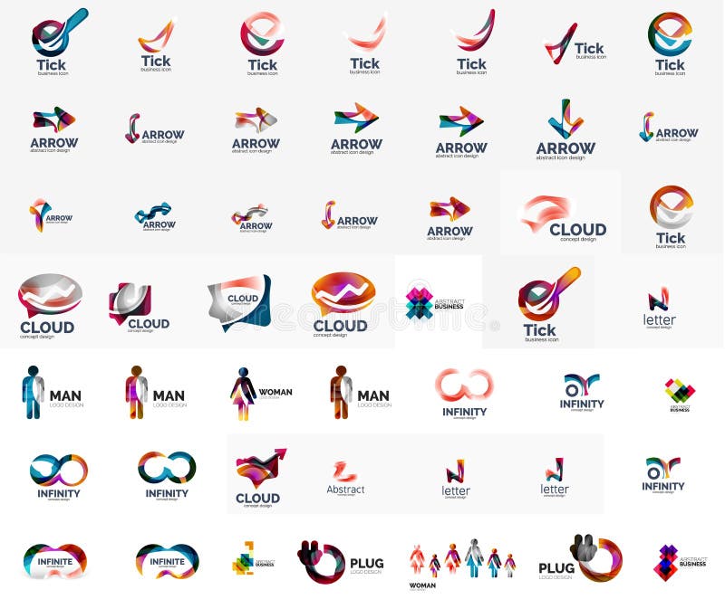 Large Corporate Company Logo Collection. Universal Stock Vector ...