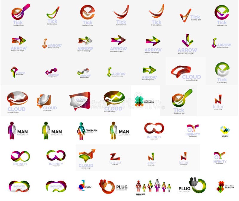 Large Corporate Company Logo Collection. Universal Stock Vector ...