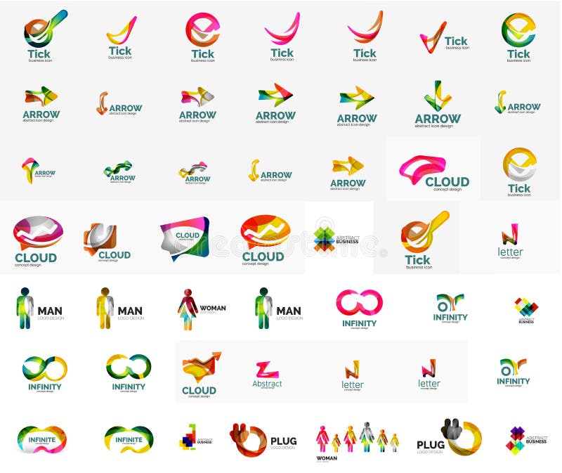 Large Corporate Company Logo Collection. Universal Stock Vector ...