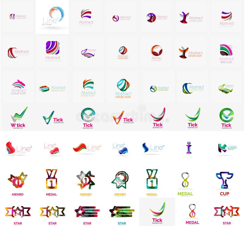 Large Corporate Company Logo Collection. Universal Stock Vector ...