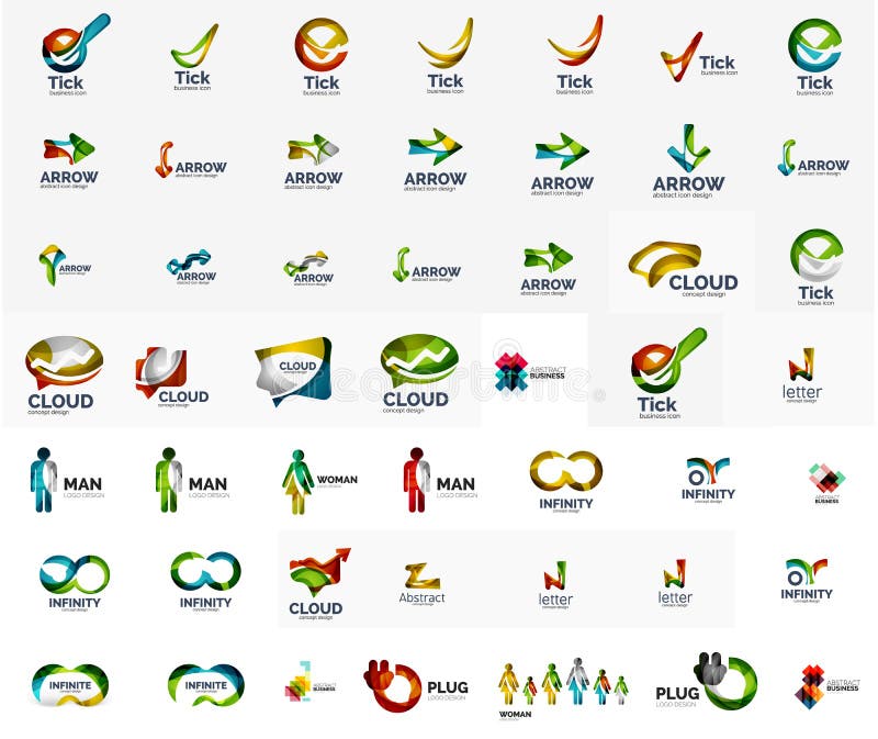 Large Corporate Company Logo Collection. Universal Stock Vector ...