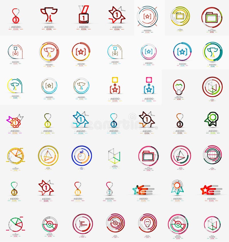 Large Corporate Company Logo Collection. Universal Stock Vector ...