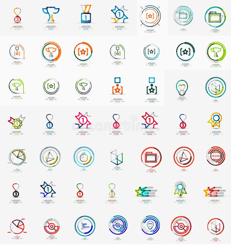 Large Corporate Company Logo Collection. Universal Stock Vector ...