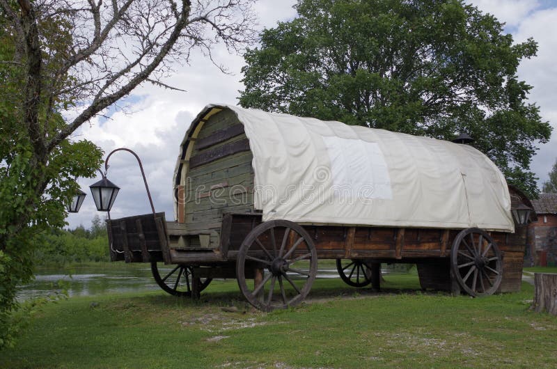 Large covered wagon1 stock photo. Image of country, large - 43171404