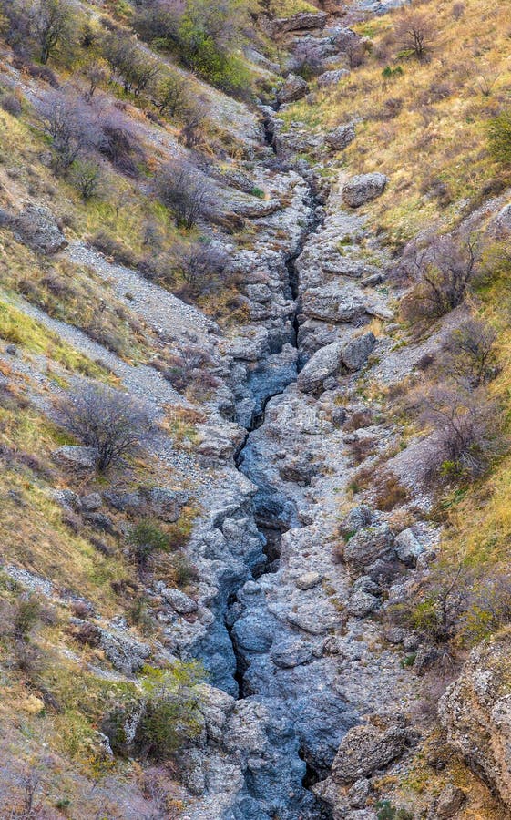 A Large Crack in the Ground, a Tectonic Slab Fault Stock Photo - Image ...