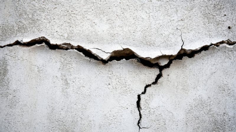 A Large Crack Splits a White Concrete Wall Stock Illustration ...