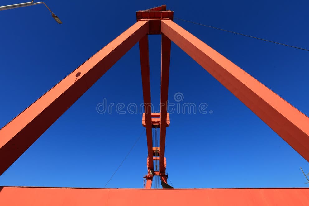 Large crane bracket stock image. Image of metal, cargo - 369406771