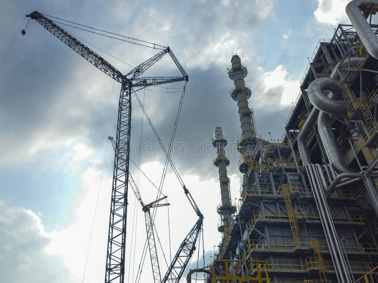 A Large Crane is Lifting a Heavy Object Stock Image - Image of project ...