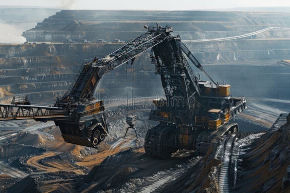 A Large Crane Lifts a Load of Coal Stock Photo - Image of mining, lift ...