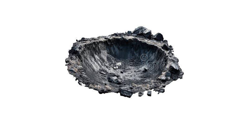 Large Crater Filled with Rocks Isolated on Transparent Background Stock ...