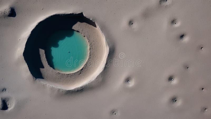 A Large Crater in the Sand stock illustration. Illustration of winter ...