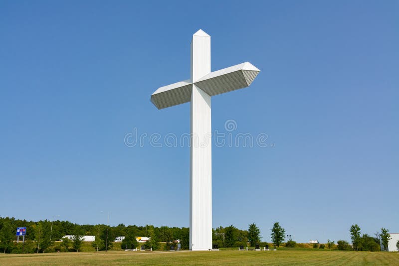 Large Cross stock image. Image of tower, illinois, statue - 202021465