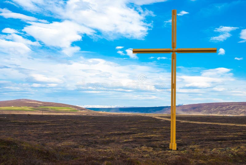 Large Cross in Rural Location, Iceland Stock Photo - Image of ...