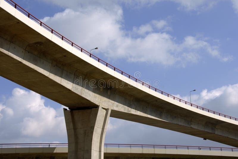 Large Crossing Traffic Highway Viaducts Stock Photo - Image of water ...