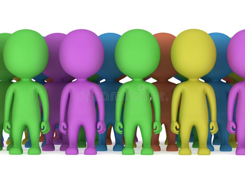 A Large Crowd of Different People Stand on White Stock Illustration ...