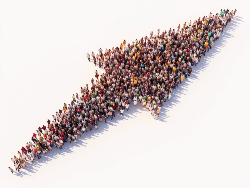 Human Arrow: AI Generated Crowd Stock Illustration - Illustration of ...