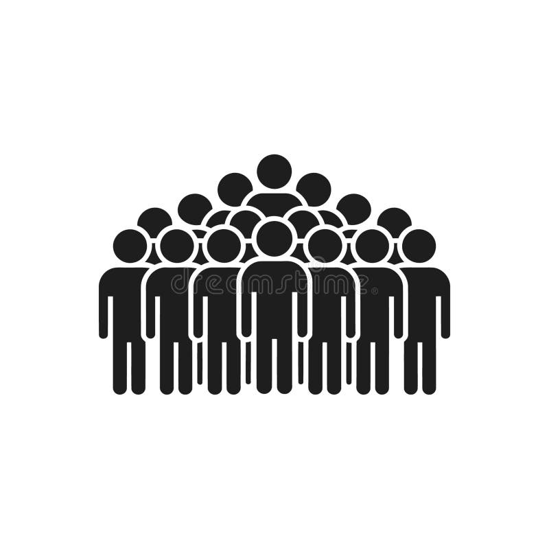 Large Crowd Gathering Icon stock vector. Illustration of social - 361856918