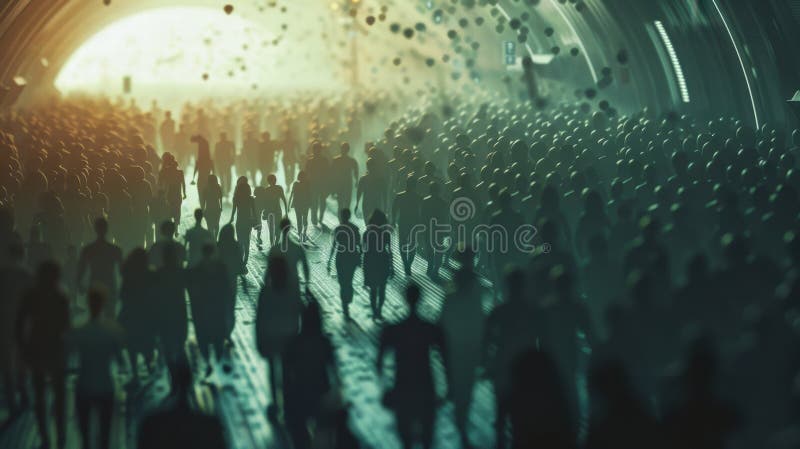 A Large Crowd in an Overpopulated Urban Environment Struggling for ...