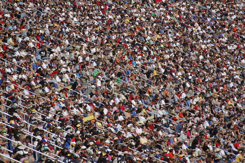 Large Crowd of People Attend an Event in an Outdoor Stadium. Stock ...