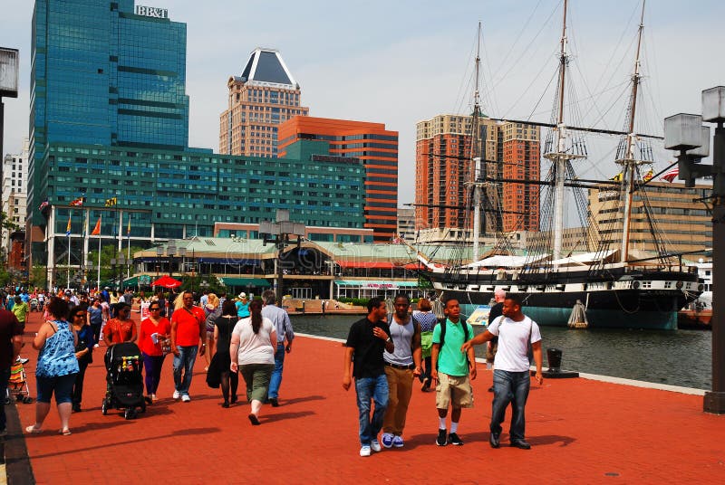 Strolling on a Summer Day in Inner Harbor Baltimore Editorial Stock ...