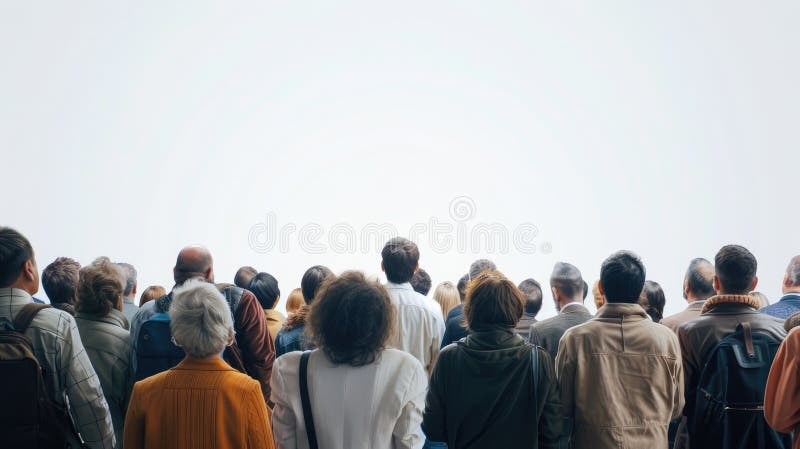 A Large Crowd of People are Looking Up at Something in the Sky AIG535 ...