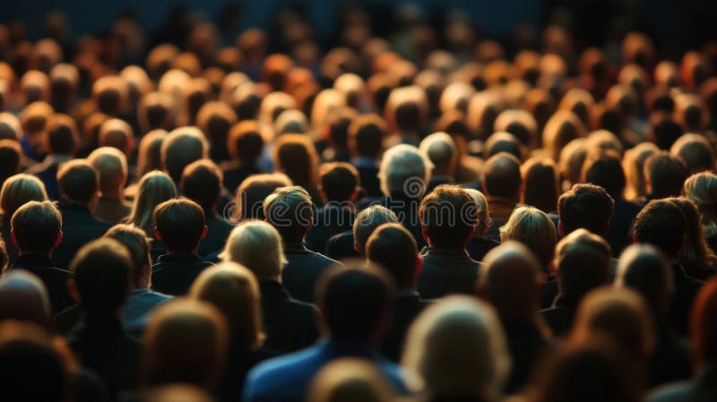 A Large Crowd of People Seen from Behind Stock Illustration ...