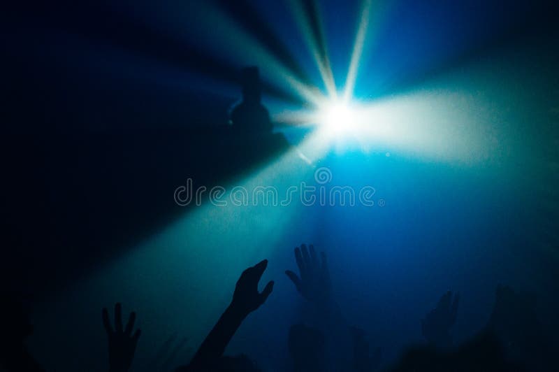 Large Crowd of People at a Stadium Concert in the Dark Editorial Stock ...