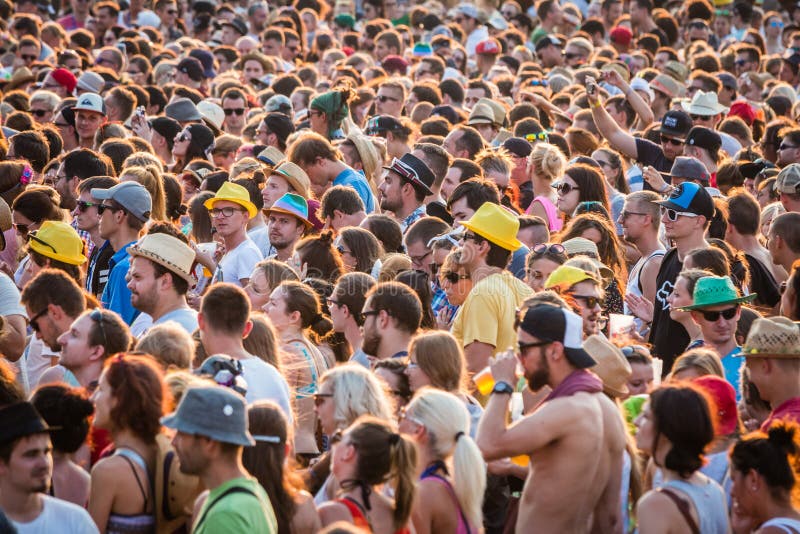 Large Crowd of People at a Summer Festival Editorial Photo - Image of ...