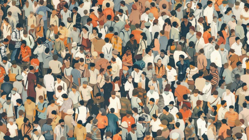 A Large Crowd of People Viewed from Above. AIG51A Stock Photo - Image ...