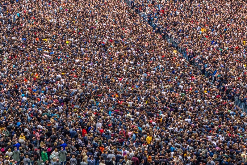 Large Crowd of People View from Above Selective Focus. Defocus Crowd of ...