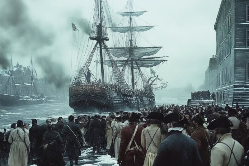 Boston Residents Gather To Protest British Tea Taxes during the Boston ...